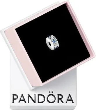 Pandora Pandora Moments Charm clip Étoile de Mer et Coquillage en argent sterling avec cristal vert glacé, bleu pâle, bleu et attache en silicone
