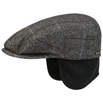 Stetson Kent Wool Ivy Cap with Earflaps Homme - Made in The EU Casquettes Casquette Gavroche pour lhiver avec Visiere, Oreillettes, Doublure Hiver Automne-Hiv