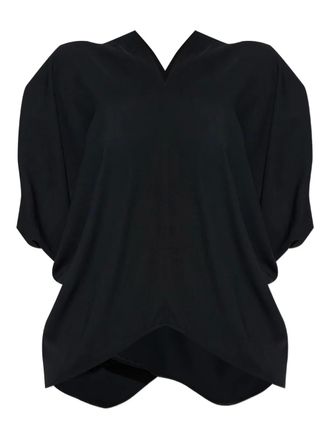 Maison Margiela Drapierte Bluse mit V-Ausschnitt - Schwarz