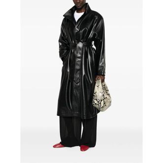 Frankie Shop Faux-Leather Trench Coat - Black