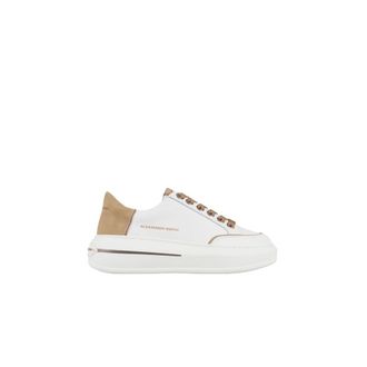 Alexander Smith Femme, Chaussures, Blanc, Taille: 39 EU Lancaster Femme en cuir blanc et talon en daim beige