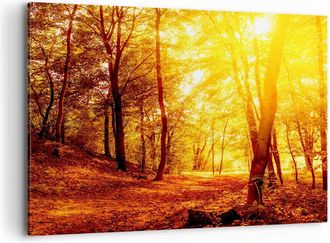 Arttor Bilder auf Leinwand 100x70cm Leinwandbild mit Rahmen Wald Baum Natur Groß Wanddeko Bild Schlafzimmer Küche Deko Wandbilder Dekoration Wohnzimmer Wall 