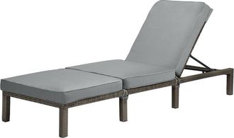 SVITA Svita - peach Chaise longue de jardin Chaise rembourr&eacute;e Pliable Polyrattan Gris