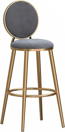 Generic Samtbesetzte Barhocker in Tresenh&ouml;he mit Metallbeinen, Barst&uuml;hle f&uuml;r K&uuml;cheninsel, Esszimmer und Kneipe