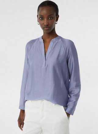 Comma Langarmbluse Bluse Strukturierte Tunikabluse aus Lyocellmix