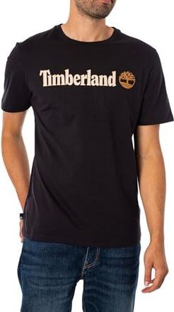 Timberland Homme T-Shirt &Agrave; Logo Lin&eacute;aire, Black, M