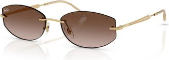 Ray-Ban Randlose geometrische Sonnenbrille - - Accessories - unisex - Gelb - 55 MM