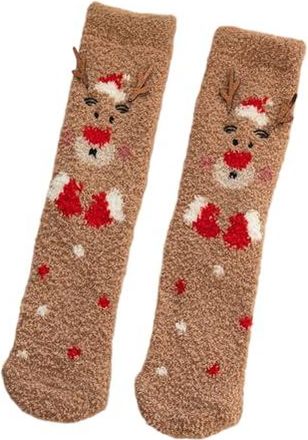 Generic Chaussettes Femme Chaussettes Chaudes Femme Chaussettes Thermiques Femme De Classique Unisexes En Polaire Corail Mi-Mollet Ultra Confortables Pour Hiv