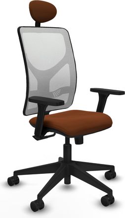 Piqueras y Crespo Stuhl aus PC mit 3D-Armlehnen, h&ouml;henverstellbarer Lendenwirbelst&uuml;tze und festem Kopfteil, ausgestattet mit Sincro 3 Positionen und Schneideschaum, Wei