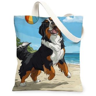 Generic Sac fourre-tout d&eacute;t&eacute; en toile pour faire du shopping, 33 x 38,1 cm, sac d&eacute;picerie r&eacute;utilisable pour femme, peinture esth&eacute;tique, d&eacute;coration cadeau