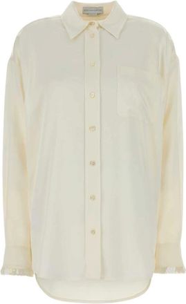 Stella McCartney Femme, Blouses et Chemises, Blanc, Taille: 38 FR Satin Oversize Shirt