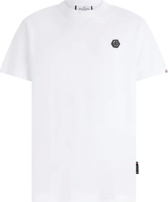 Philipp Plein Homme, Tops, Blanc, Taille: XL Round Neck T-Shirt Basic