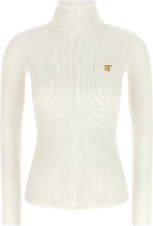 Elisabetta Franchi Rollkragenpullover - Wei&szlig;