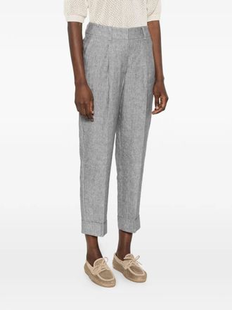 PESERICO Womens Pleated Cuffed Trousers Ss26 W