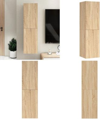 vidaXL Vidaxl - Meuble tv Chêne sonoma 30,5x30x110 cm Bois dingénierie - Meuble Tv Mural - Meuble Tv Suspendu - Rangement Tv - Console Tv - Meubles Tv
