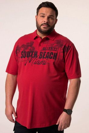 Men Plus Poloshirt Poloshirt Halbarm Brustprint Piqu&eacute;