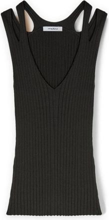 Motivi Femme, Tops, Noir, Taille: 36 FR Top en maille avec d&eacute;coupe