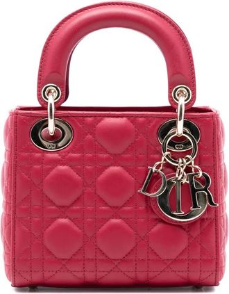 Dior 2020 Mini Lambskin Cannage Lady Dior satchel - Rosa