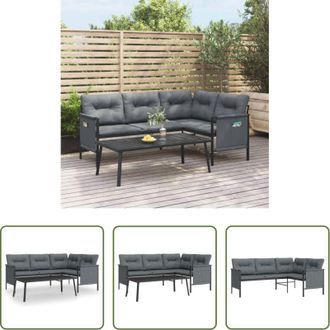 vidaXL vidaXL Stahlsofa - 2-tlg. Garten-Lounge-Set Anthrazit Stahl