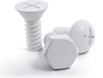 Qualy Qualy QL10064W Wandhaken Screw Collection, Kunststoff, 3-teilig, wei&szlig;