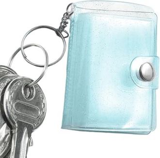 Generico Mini album photo porte-cl&eacute;s | album photo avec 24 poches | Porte-cartes portable transparent, pour, portefeuille adulte, femme, anniversaire, mariage,
