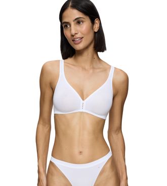Triumph B&uuml;gelloser BH TRIUMPH Eileen N, Damen, Gr. 80, Cup B, wei&szlig;, Jersey, Obermaterial: 82% Baumwolle, 18% Elasthan, Basic, BHs BH Soft-BH B&uuml;gelloser-BH, mi