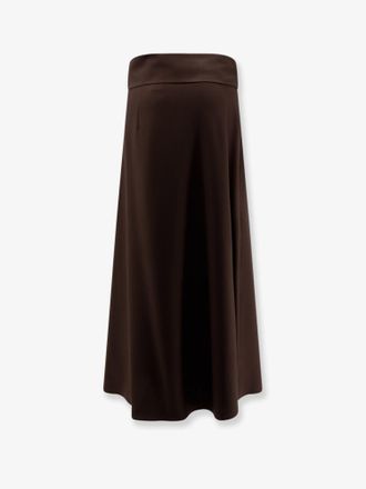 Alysi Womens Long Stretch Skirt Virgin Wool Brown