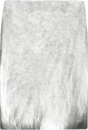 Msgm Msgm, Femme, Jupes, Gris, Taille: 38 FR Jupe midi en similicuir m&eacute;tallis&eacute;