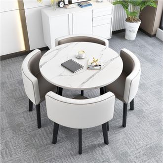 Generic Tisch im modernen Esszimmer, 4 Chaises Encastrables for den Empfang des B&uuml;ros, widerstandsf&auml;hig und langlebig(D1)