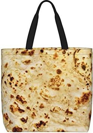 Generic Sac De Courses Burritos Taco G&eacute;ant &Agrave; La Tortilla De Farine Fourre Tout Pliable Lavables Sacs En Toile, Pour Tous Les Jours, &Eacute;cole, Voyage, Burea