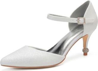 Generic Chaussures De Mariage Escarpins Femme À Bout Pointu Mariée Talons Aiguilles 7.5Cm pour Mariage, Soirée Ou Sortie Habillée,Ivoire,40 EU