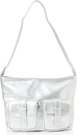 Felipa Sac à Main carré pour Femme, Pochette, argenté, Einheitsgröße