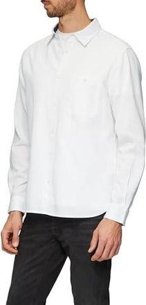 s.Oliver 2162219 Chemise &agrave; Manches Longues, Coupe Droite, Blanc, L Hommes