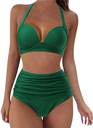 Generic Ensemble bikini pour femme &eacute;l&eacute;gant et sexy - Deux pi&egrave;ces - Triangle - Col en V - Push Up - Bikini - Maillot de bain - Maillot de bain Curvy - Haut de 