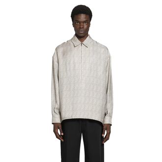 Giorgio Armani Printed Viscose Zip-Up Shirt