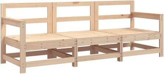 vidaXL Salon de jardin 3 pcs bois massif de pin vidaXL