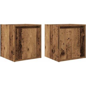 vidaXL Wand-Nachttische 2 Stk. Altholz-Optik 38x34x40 cm Vidaxl