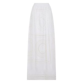Alberta Ferretti Femme, Jupes, Blanc, Taille: 46 FR Gonna lunga in pizzo Sangallo