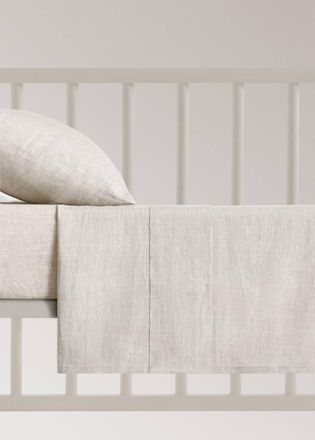 Mango Drap plat berceau lin lav&eacute; ajour&eacute; beige - Home - 100x150cm - MANGO HOME