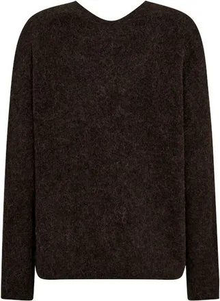 Mos Mosh Strickpullover MOS MOSH Pullover THORA mit Alpaka - Braun