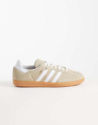 adidas Originals Samba OG - Wildleder-Sneaker in Beige und Wei&szlig;