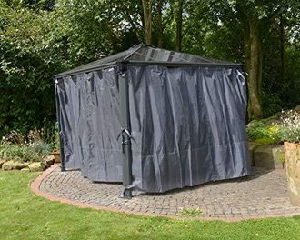 Palram Canopia Palermo 3000, 3600 Curtain Set Gartenpavillon Zubehör, grau, 1 x 360 x 217 cm