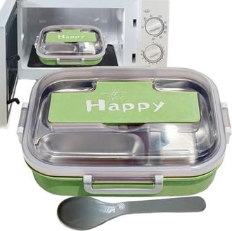 Generic Sghtil Bo&icirc;te &agrave; d&eacute;jeuner en acier inoxydable pour | Conteneurs &agrave; go&ucirc;ter en acier inoxydable avec couverts | Bo&icirc;te de rangement portable pour collation 