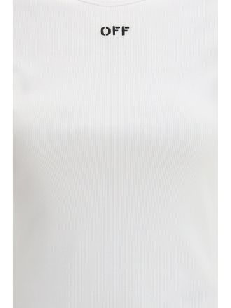 Off-white Womens T-Shirt Off Stamp Rib White-Black Cotton T-Shirts & Jerseys White/black
