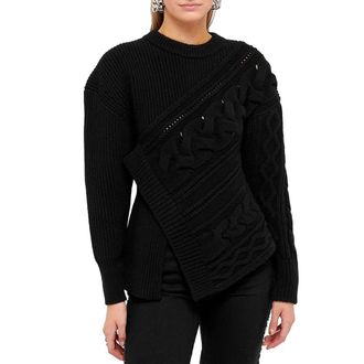 Alexander McQueen Womens Black Wool Sweatshirt Clothing