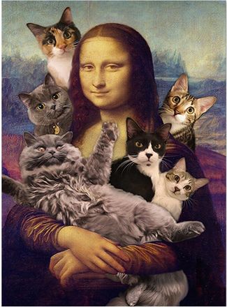 Generico Frauen-Kunst - humorvolle &Ouml;lgem&auml;lde f&uuml;r Damen, Wohnzimmerbilder mit Katze, f&uuml;r Schlafzimmer, Hotel, Bad, Arbeitsplatz, Zuhause