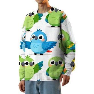 Generic Pull pour homme - Pull thermique à manches longues et col rond pour homme - Pull ample décontracté facile dentretien - Poignets élastiques - Pull tric