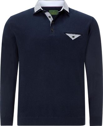 Charles Colby Herren Pullover Earl Quinvine Gestricktes Casual Oberteil dunkelblau, L - 52/54