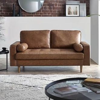 Julian Bowen Henley 3-Sitzer-Sofa, braunes Kunstleder