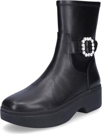 FitFlop Femme F-luma Crystal-Buckle Leather Short Boots Bottine, Noir, 37 EU